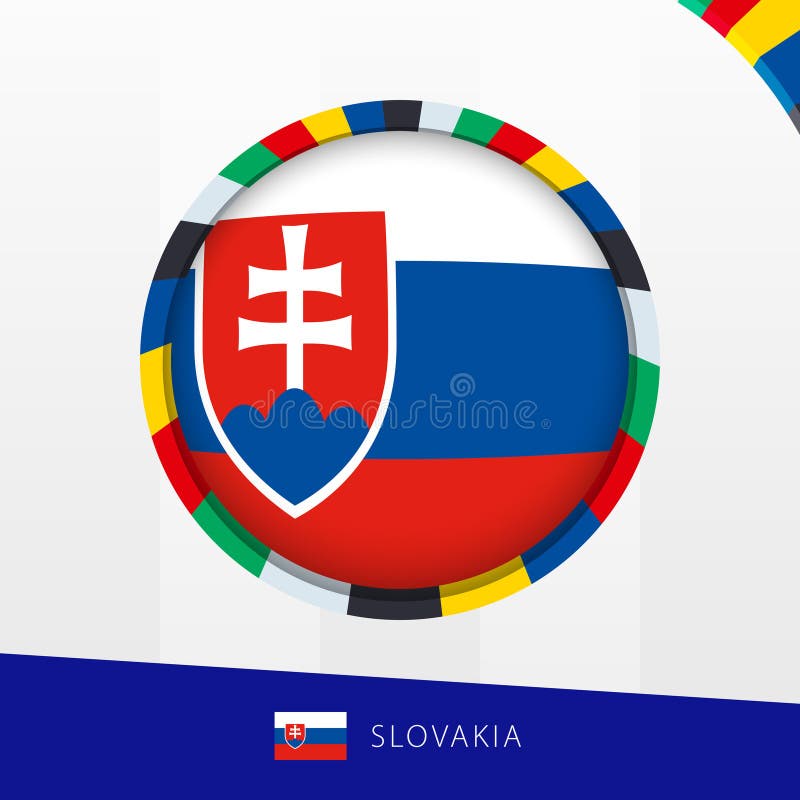 Slovakia Flag with Colorful Circle Border Stock Illustration ...