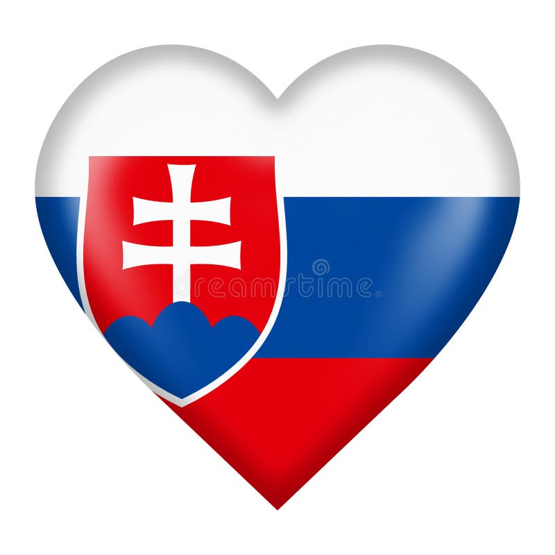 Slovakia Flag Heart Button with Clipping Path Stock Illustration ...