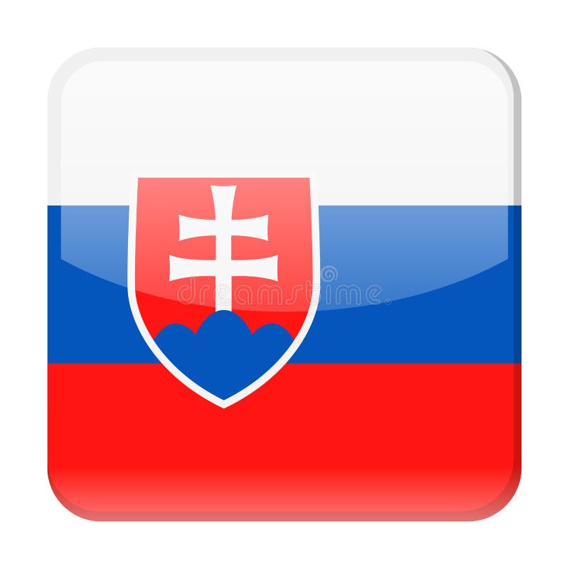 Slovakia Flag Vector Square Icon Stock Illustration - Illustration of ...