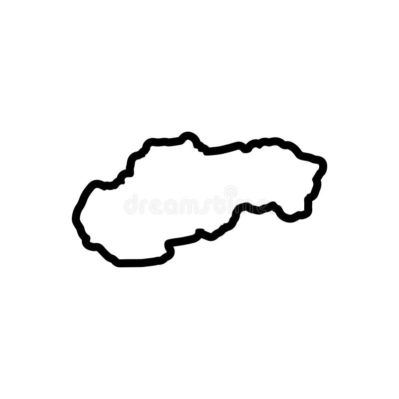 Black Line Icon for Slovakia, Map and Political Stock Vector ...