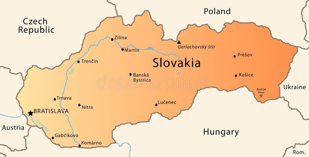 Map Hungary Austria Slovakia Stock Illustrations – 1,052 Map Hungary ...