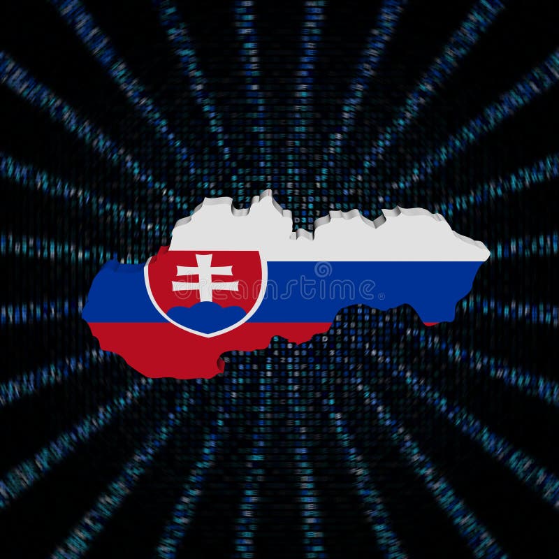 Slovakia Map Flag on Blue Hex Code Burst Illustration Stock ...