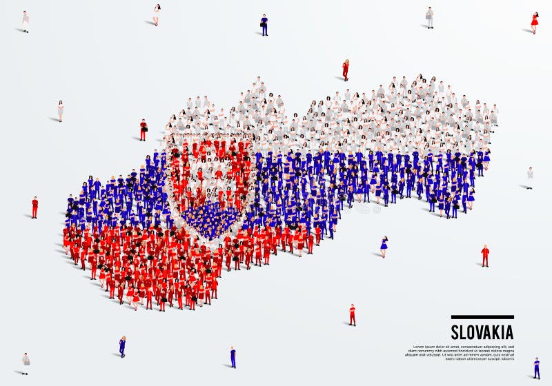Slovakia People Icon Map. Stylized Vector Silhouette of Slovakia ...