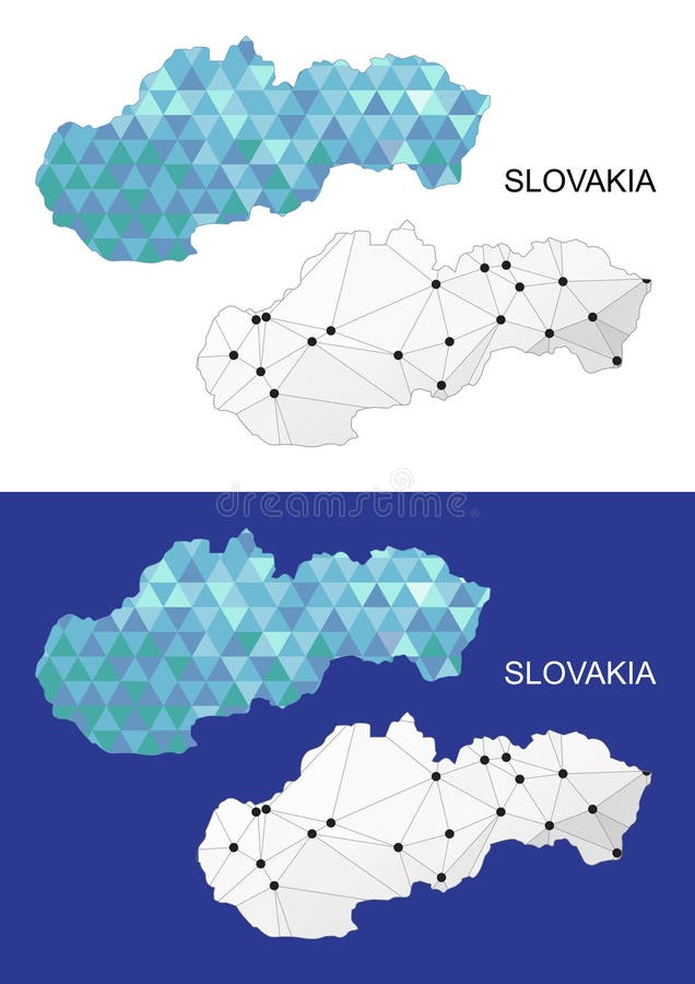 Slovakia Map in Geometric Polygonal Style. Abstract Gems Triangle ...