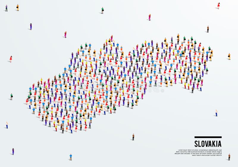 Slovakia People Icon Map. Stylized Vector Silhouette of Slovakia ...