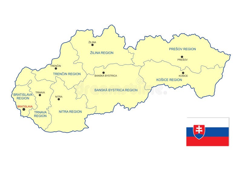 Slovakia map - cdr format stock vector. Illustration of trencin - 88811222