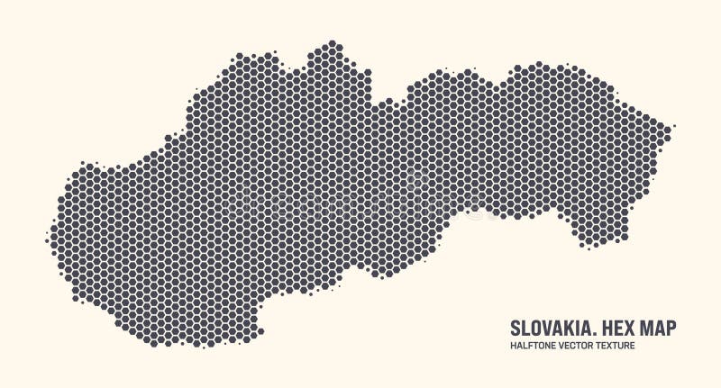 Slovakia Map Vector Hexagonal Half Tone Pattern Isolated on Light Background Stock Vector ...