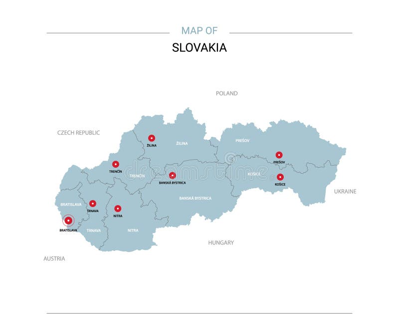 Vector map of Slovakia. stock vector. Illustration of location - 150099757