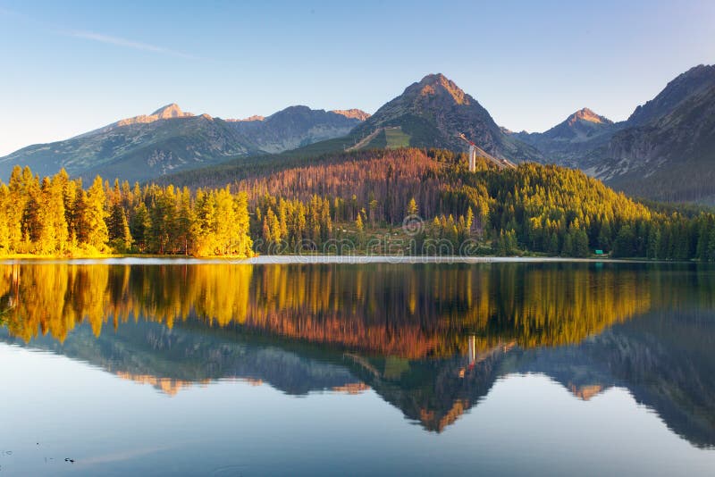 Slovakia Mountain Lake in Tatra - Strbske Pleso Stock Photo - Image of ...