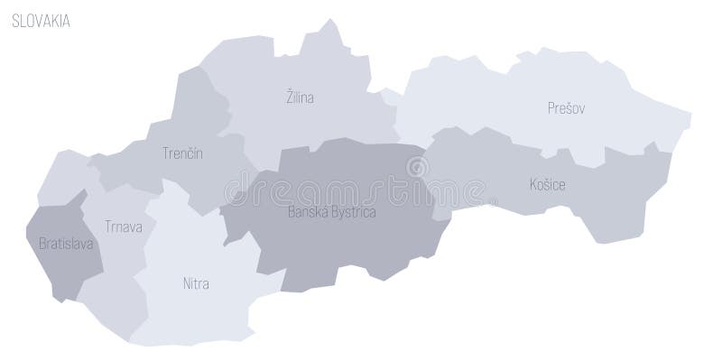 Slovakia Political Map of Administrative Divisions Stock Vector ...