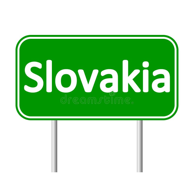 Slovakia map on road sign. stock vector. Illustration of eastern ...