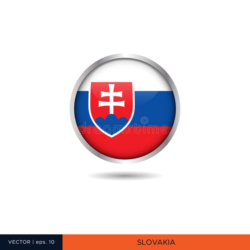 Slovakia Round Flag Vector Design. Stock Vector - Illustration of ...