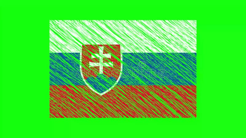 Slovakia Scribble Animation on Green Screen Background. Looping ...