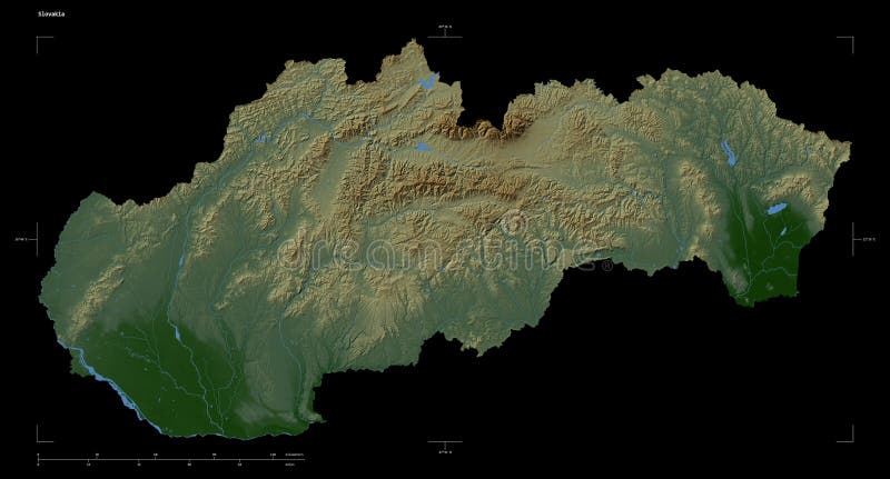 Slovakia Shape on Black. Physical Stock Illustration - Illustration of ...