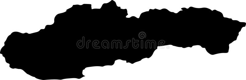 Slovakia Silhouette Map with Transparent Background Stock Vector ...