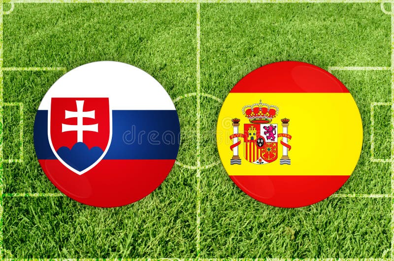 Slovakia Vs Spain Football Match Stock Photo - Image of flag, national ...