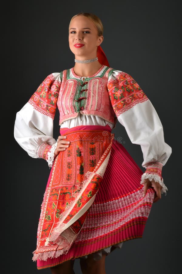 Slovakian folklore woman stock image. Image of event - 99786117