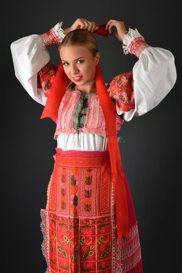 Slovakian folklore woman stock image. Image of event - 99786117