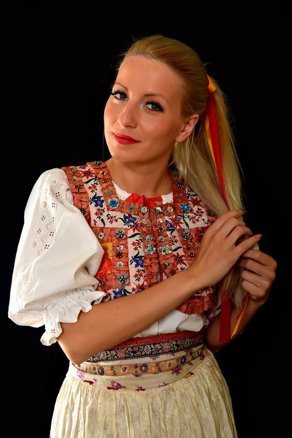 Slovakian folklore woman stock photo. Image of dance - 54650040