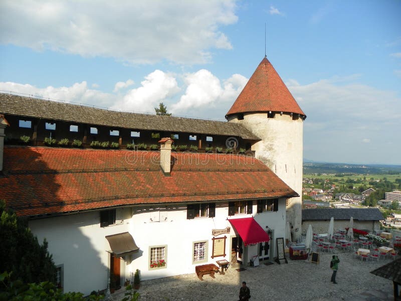 Slovenia, Bled, Bled Castle, Courtyard of the Fortress Editorial Stock ...