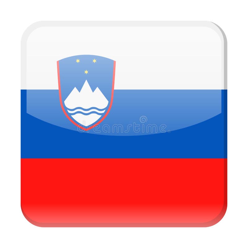 Slovenia Flag Vector Square Icon Stock Illustration - Illustration of ...