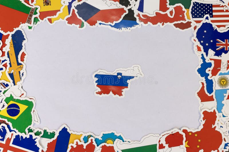 Slovenia Map Flag Surrounded by World Flags Stock Photo - Image of ...