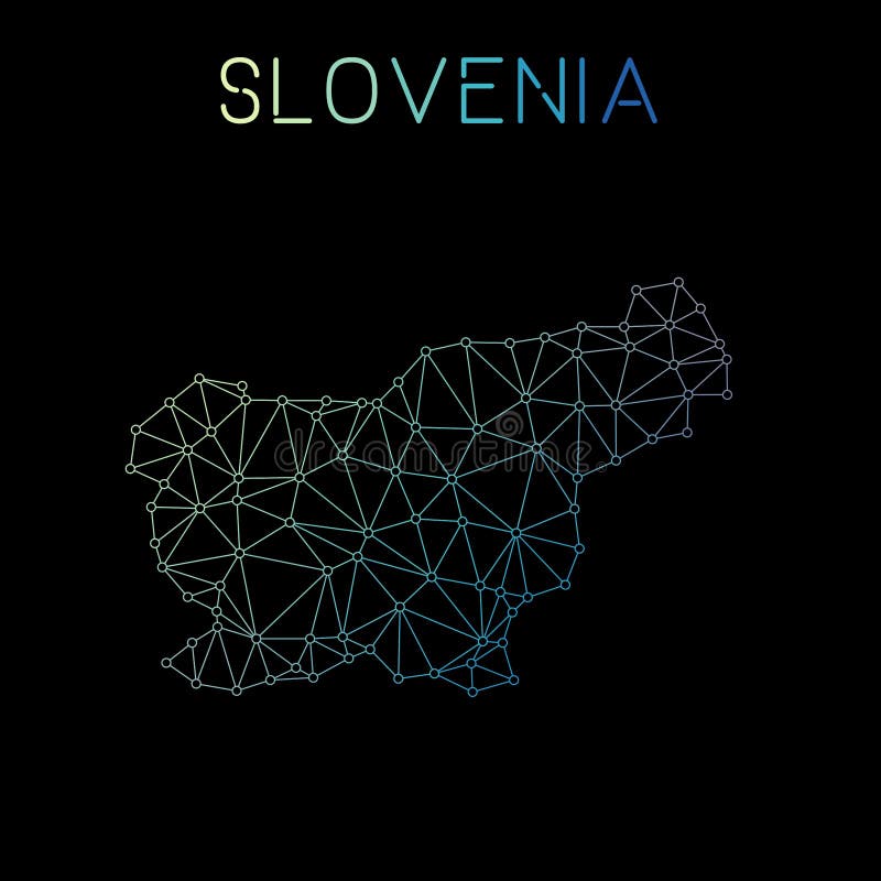 Slovenia network map. stock vector. Illustration of digital - 93514348