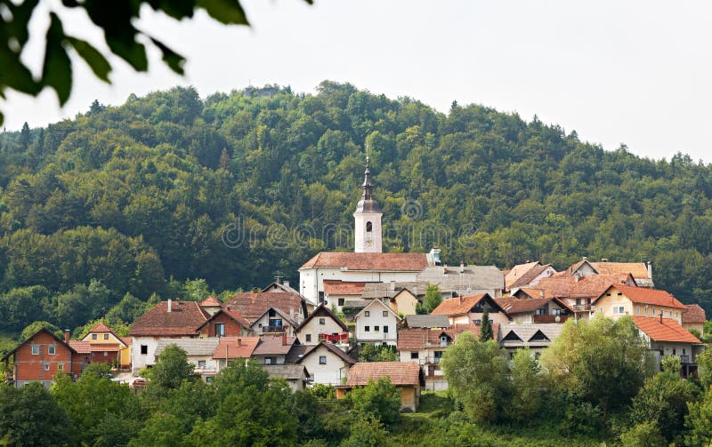 Slovenian Village Visnja Gora Stock Photo - Image of visnja, mountain ...