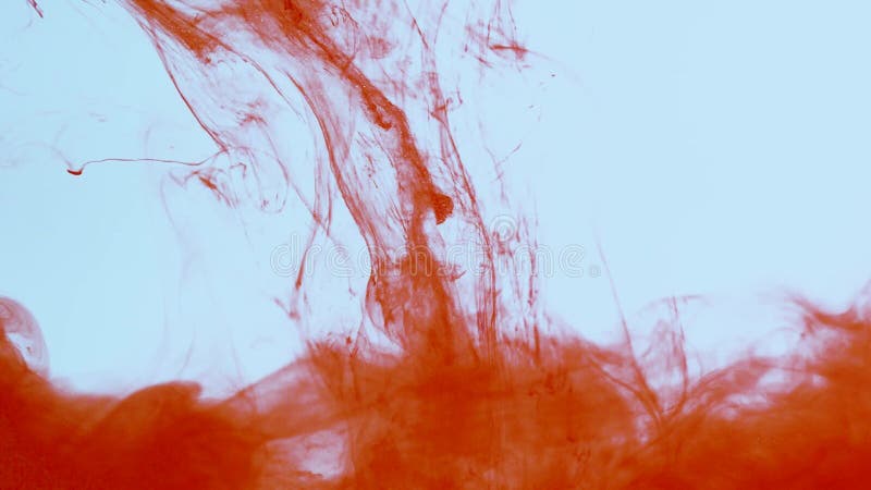 Slow Abstract Motion and Diffusion of Red Paint in Water Stock Footage ...