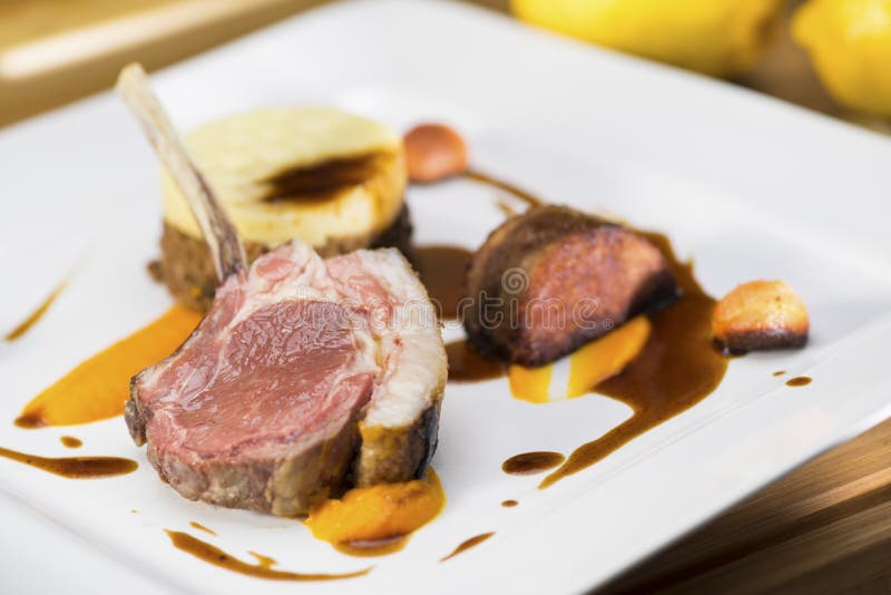 Slow Braised & Rolled Lamb Shoulder Stock Photo - Image of beef, dinner ...