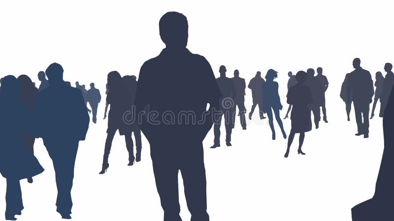 Large Crowd, Group of People Animation - Graphics on White Stock Video ...