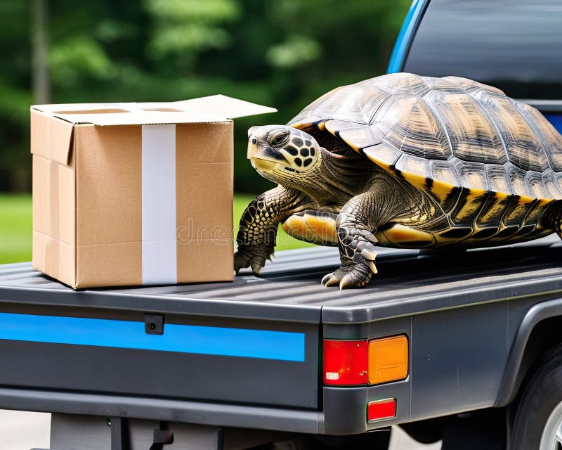 Slow Cargo Delivery. Generative Ai Stock Photo - Image of reptile ...