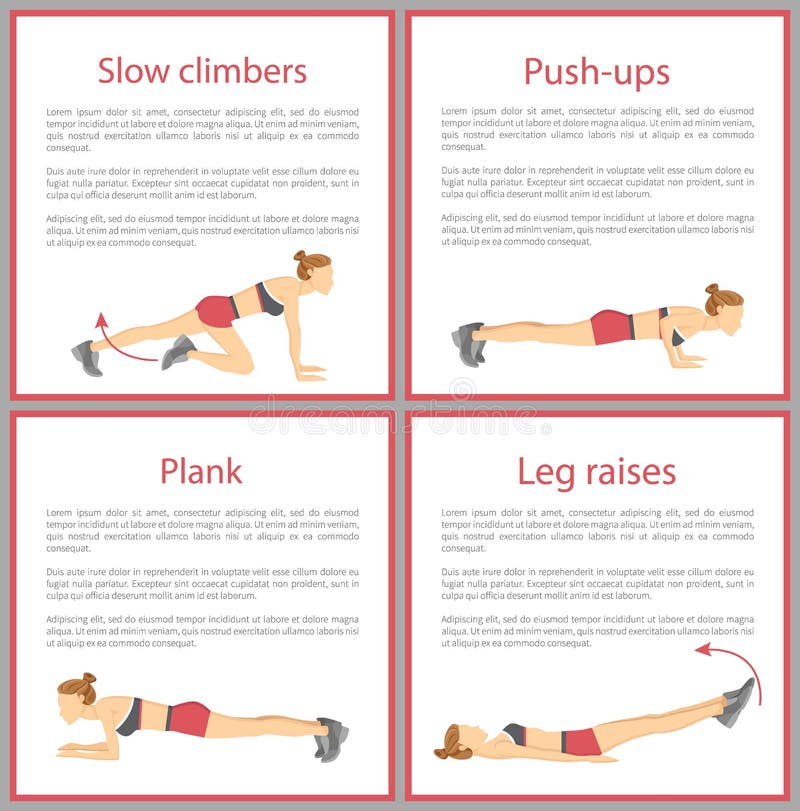 Push Ups and Slow Climbers Vector Illustration Stock Vector ...