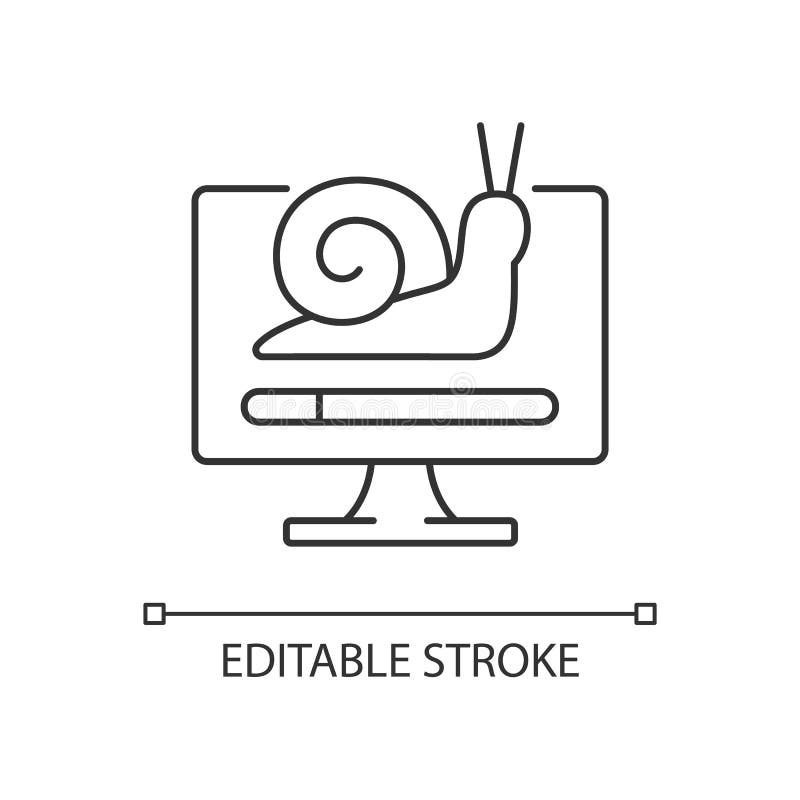 Slow computer icon or sign stock vector. Illustration of computer ...