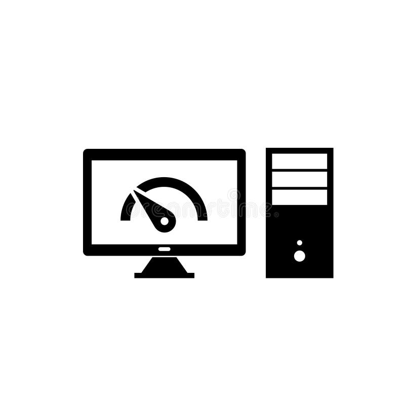 Slow computer icon or sign stock vector. Illustration of computer ...