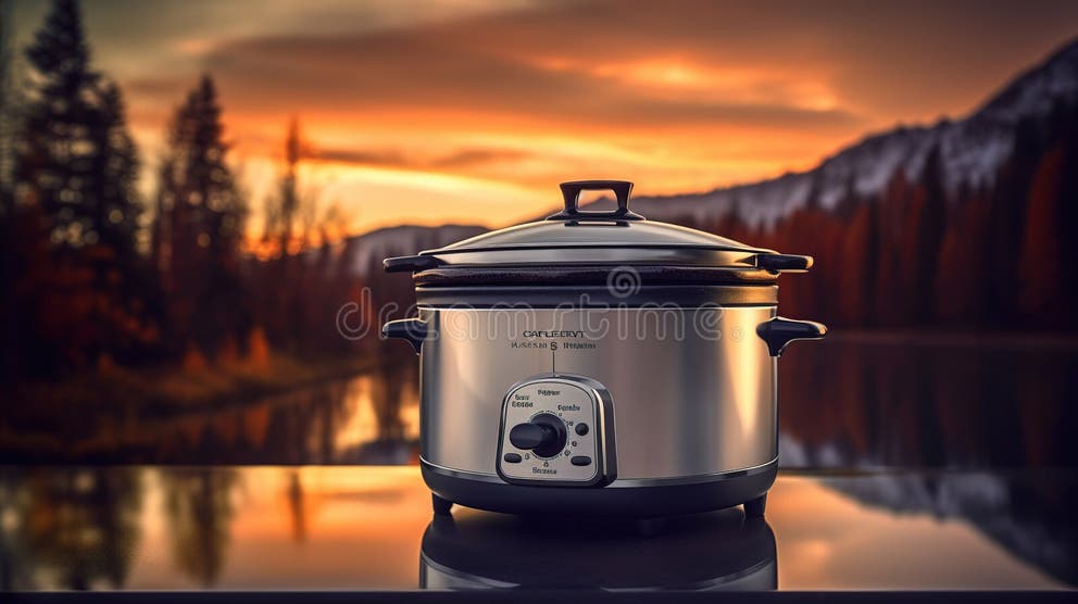 Slow cooker Generative AI stock illustration. Illustration of steel ...