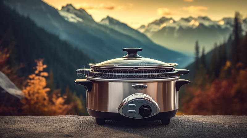 Slow cooker Generative AI stock illustration. Illustration of isolated ...