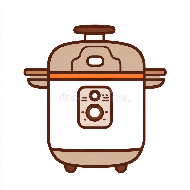 The Slow Cooker Icon is Depicted in a Simple Design with Accents of Orange Stock Illustration ...