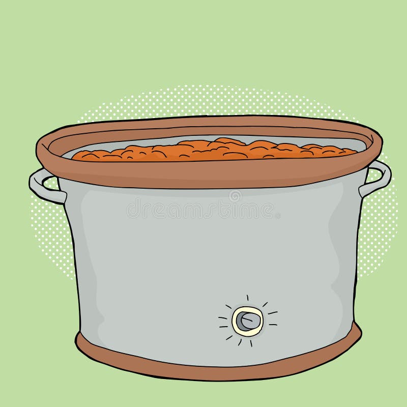 Slow Cooker Outline stock vector. Illustration of utensil - 47623302