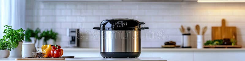 Slow Cooker on the Table. Selective Focus Stock Image - Image of ...