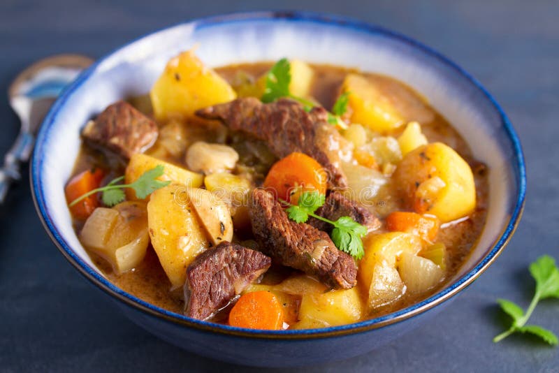 Slow Cooker Thick and Chunky Beef Stew. Stock Image - Image of meal ...