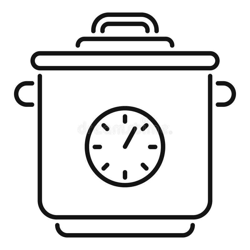 Slow Cooker with Timer Showing Cooking Time Icon Stock Vector ...