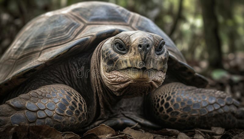 Slow Crawling Tortoise Shell, Close Up, Wrinkled Generated by AI Stock ...