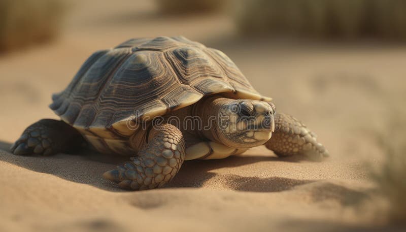 Slow Crawling Turtle Walking on Sand in Tropical Climate Outdoors ...