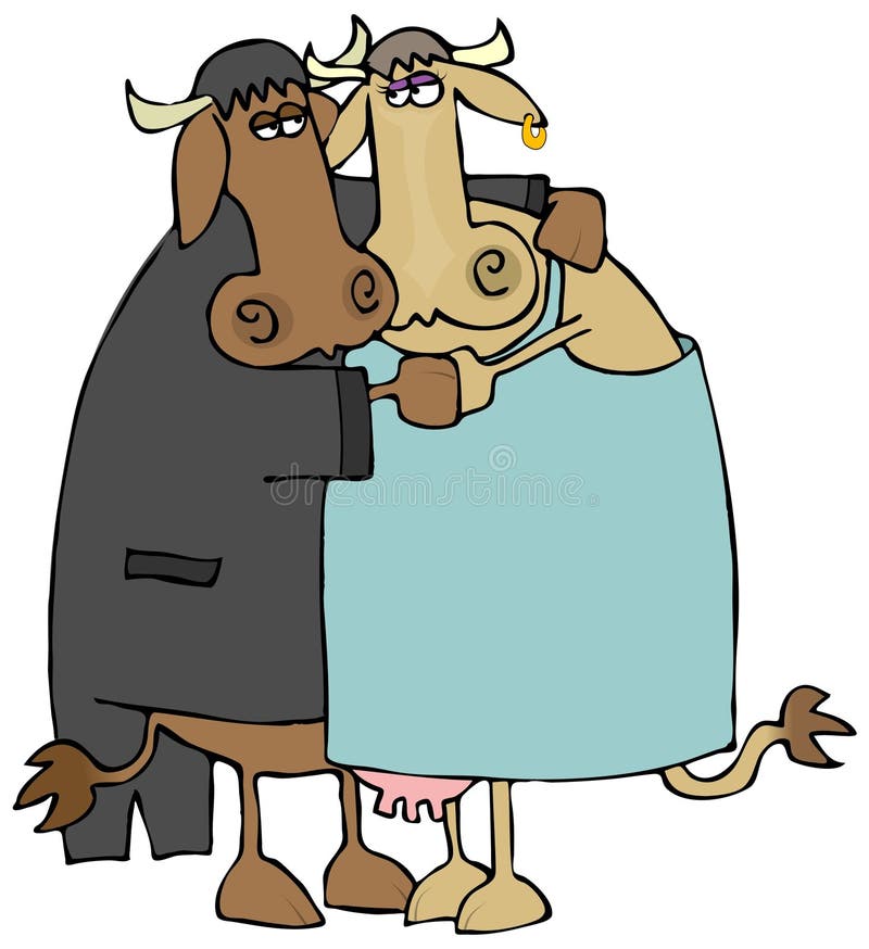 Slow Dancing Cows stock illustration. Illustration of hoof - 4638173