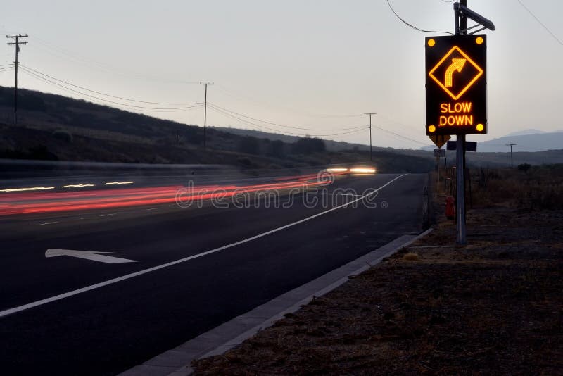 Slow Down stock photo. Image of autos, warning, transportation - 45611560