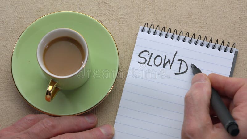 Slow Down - Man Hand Writing a Note Stock Footage - Video of note ...