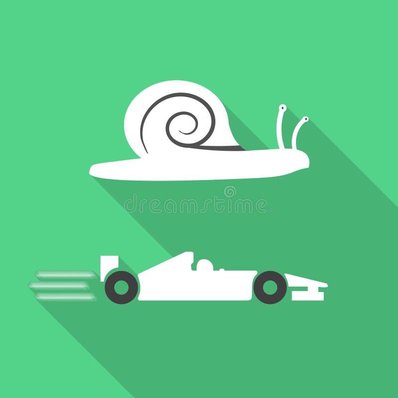 Slow and Fast Contrast Green Icon Stock Vector - Illustration of ...