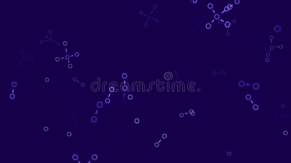 Slow Flow of Chains of Molecules on Colored Background. Animation Stock ...