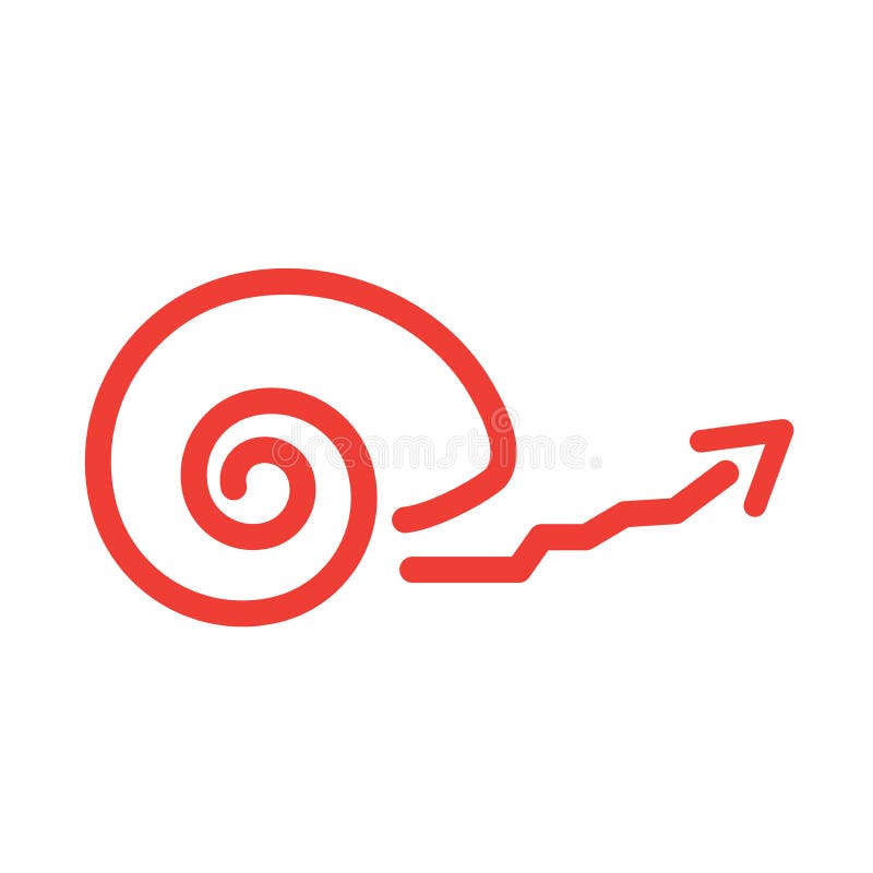 Slow Growth Icon with Snail Shell Stock Vector - Illustration of growth ...